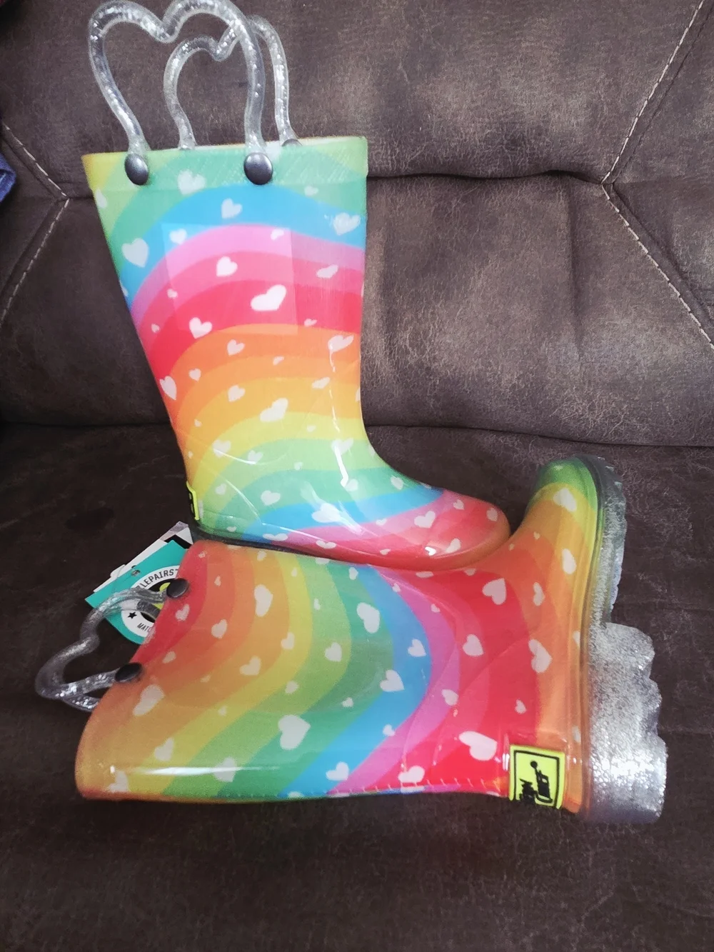Western Chief | Shoes | Western Chief Rainbow Heart Glitter Kids Rain ...